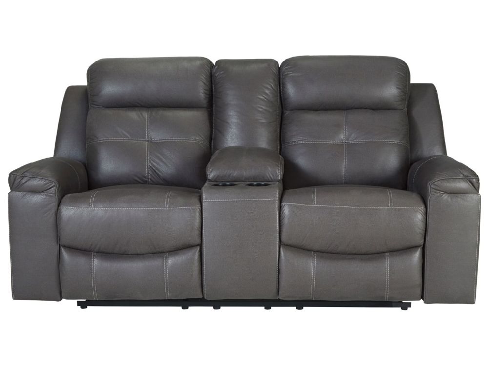 Jesolo Dark Gray by Ashley 8670594 Reclining Loveseat