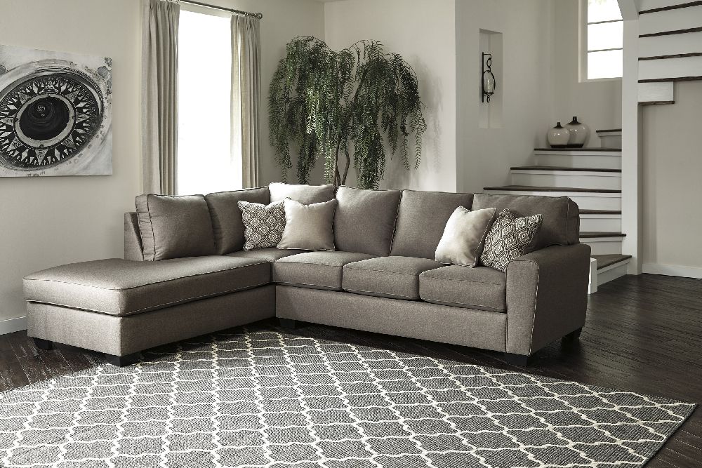 Calicho by Ashley 91202-17 Charcoal Sectional gray fabric contemporary ...