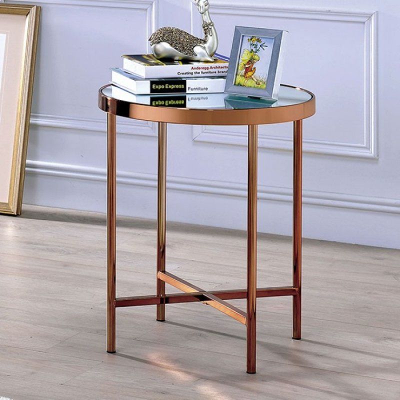 Nugent by Furniture of America End Table CM4013E Copper Finish