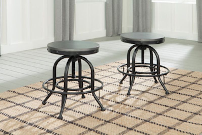 Ashley D400-024 Minnona Swivel Barstool Set of 2 Grey Metal